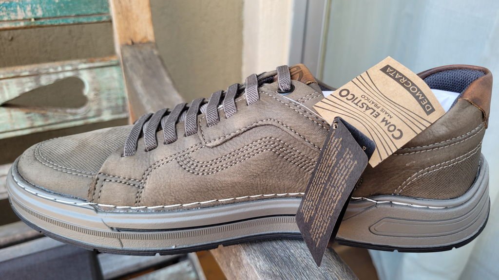 Tênis Sapatênis Masculino Democrata Denim Volp Cadarço Couro Legítimo ...